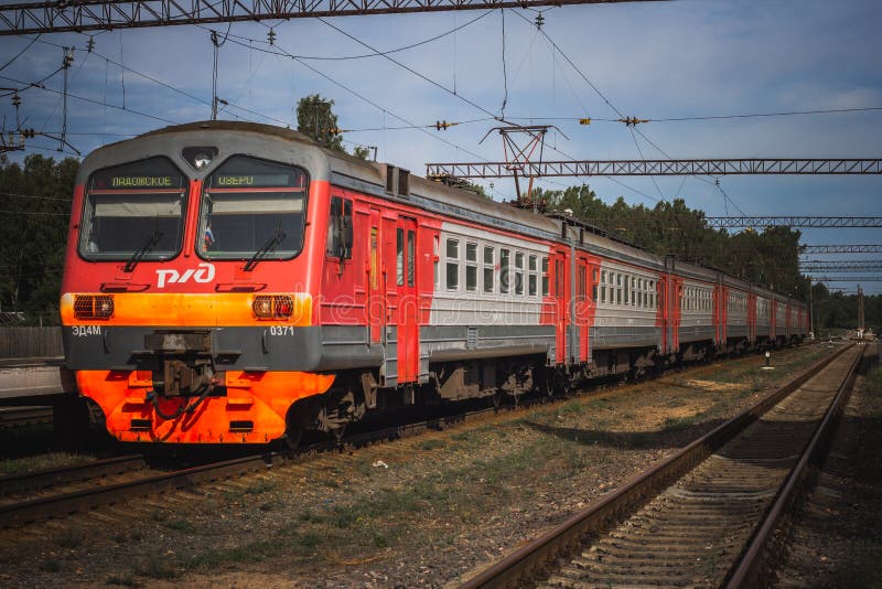 Russian Electric Train at the Station Editorial Photo - Image of engine ...