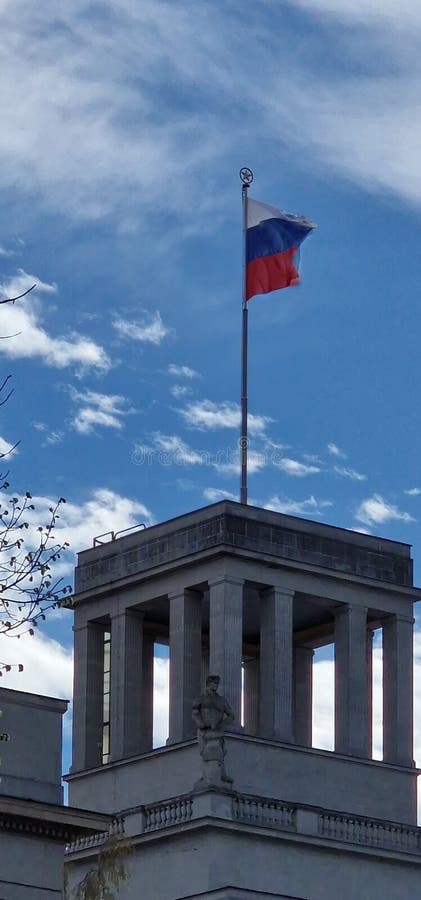 The Russian Embassy in Berlin with the Russian Flag Flying at the ...