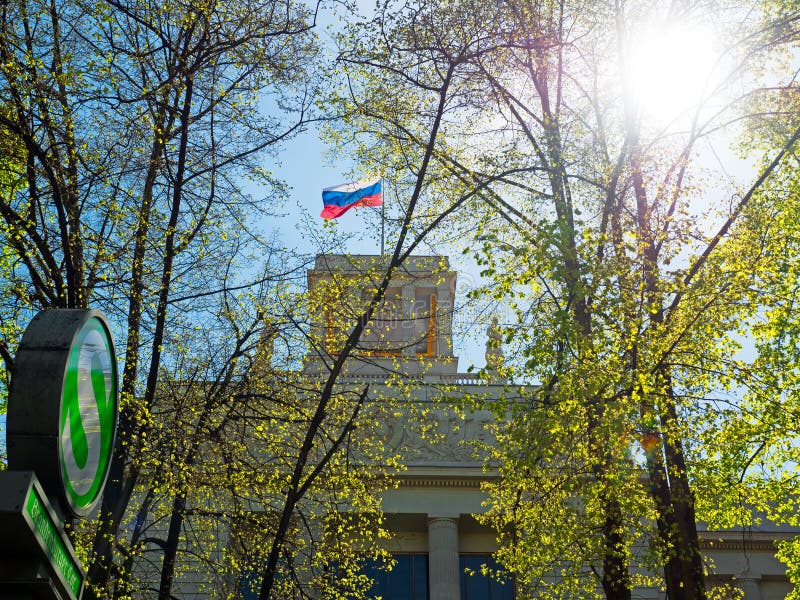 Russian Embassy in Berlin stock photo. Image of tricolor - 54688058