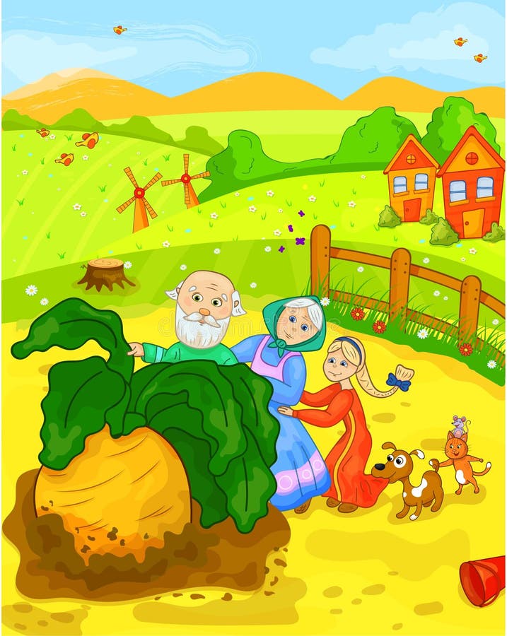 Russian Fairy Tale Turnip Vector Illustration Stock Vector ...