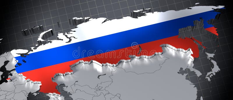 Russia, Russian Federation - Borders and Flag Stock Illustration ...