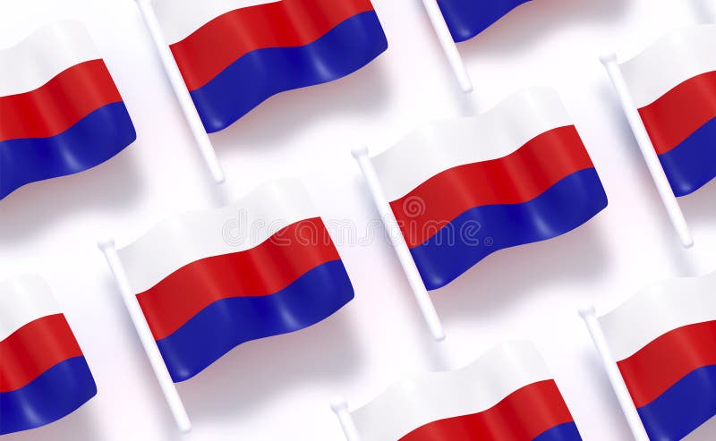 Russian Federation Flag Pattern Background White Soft Color. Realistic ...