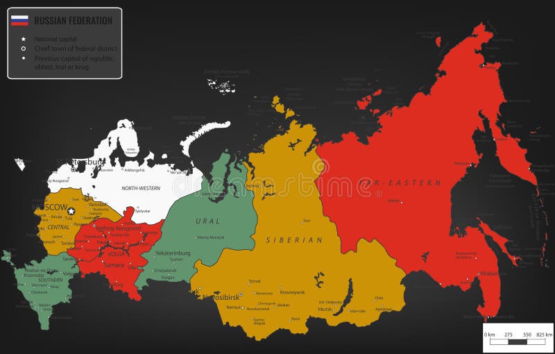 Russian Federation Map with Selectable Territories. Vector Stock Vector ...