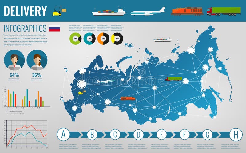 Global Shipping and Logistics Infographics Stock Vector - Illustration ...