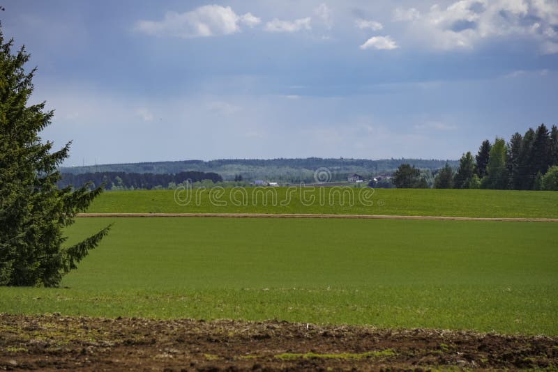 Russian Field on a Spring Day. Stock Image - Image of earth, russia ...