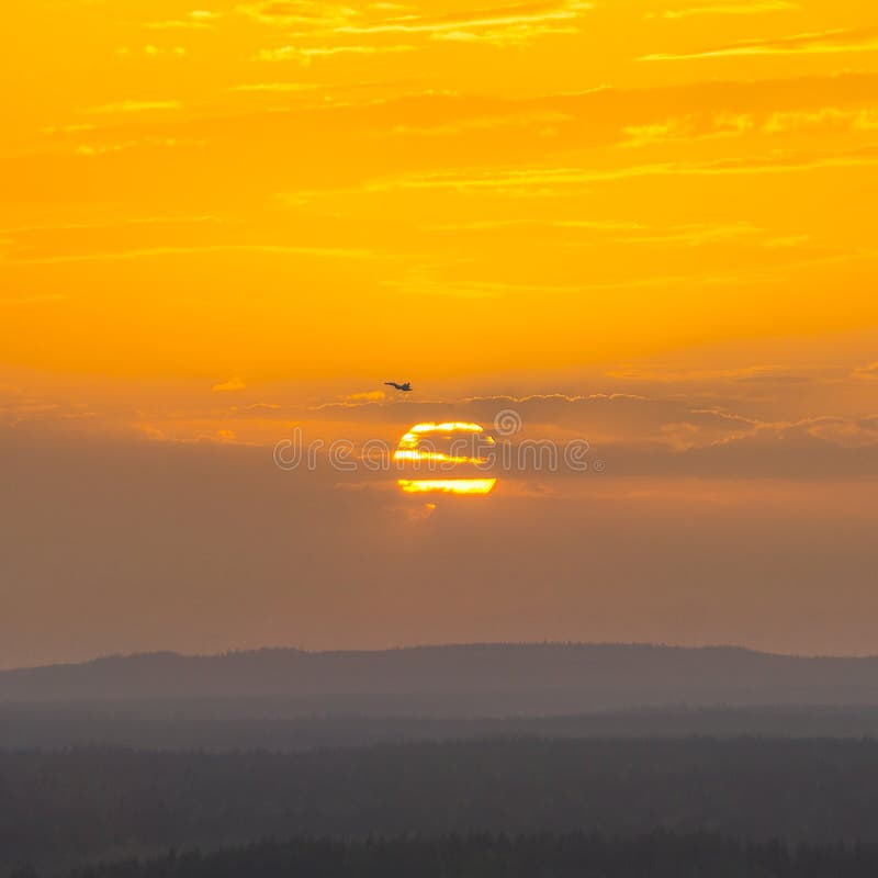 Russian Fighter Su-27 in the Sunset Sky Stock Image - Image of flight ...