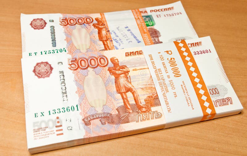 Russian Five Thousand Ruble Notes. Stock Photo - Image of rubles, close ...