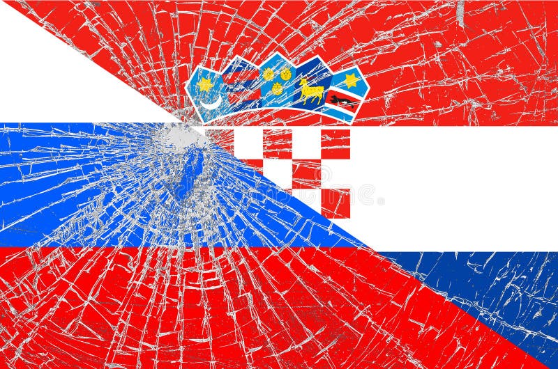 Russian Flag with the Cracks. Stock Image - Image of violation, croatia ...