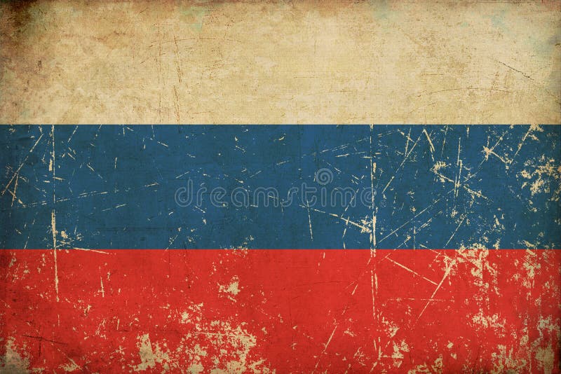 Russian Flag Flat Aged stock illustration. Illustration of scratch ...