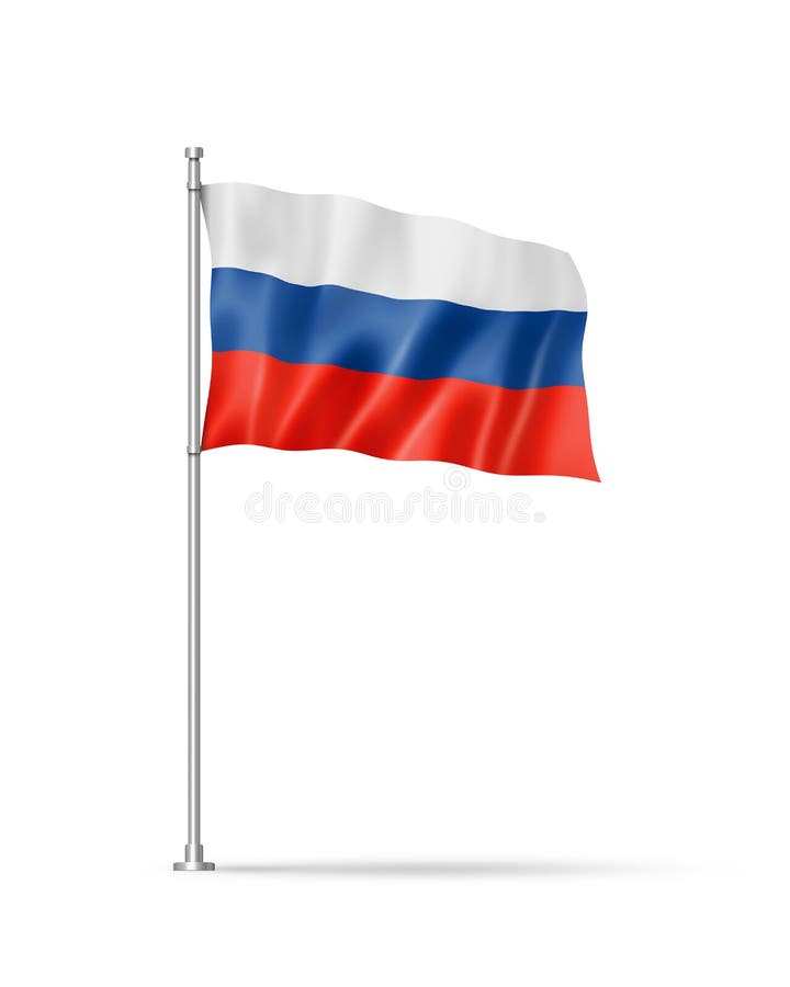 Russian Flag Isolated on White Stock Illustration - Illustration of ...