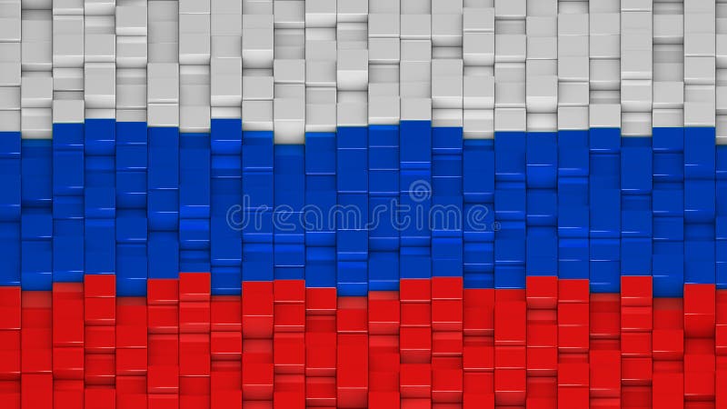 Russian Flag Made of Cubes in a Random Pattern Stock Illustration ...