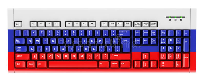 Russian Flag Painted on Computer Keyboard. 3D Rendering Stock ...