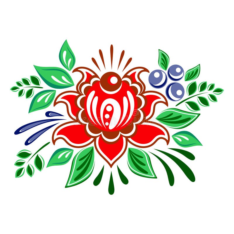 Russian Folk Pattern for the Decoration of Dishes, Ceramics and Other ...