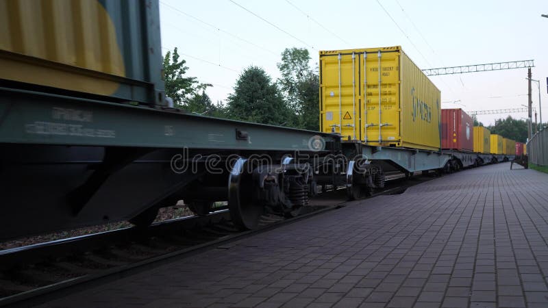 Russian freight train editorial stock image. Image of freight - 288981114