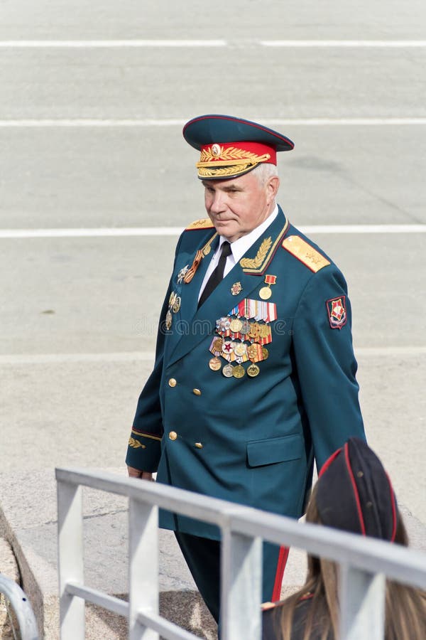 Russian General on Celebration at the Parade on Annual Victory D ...