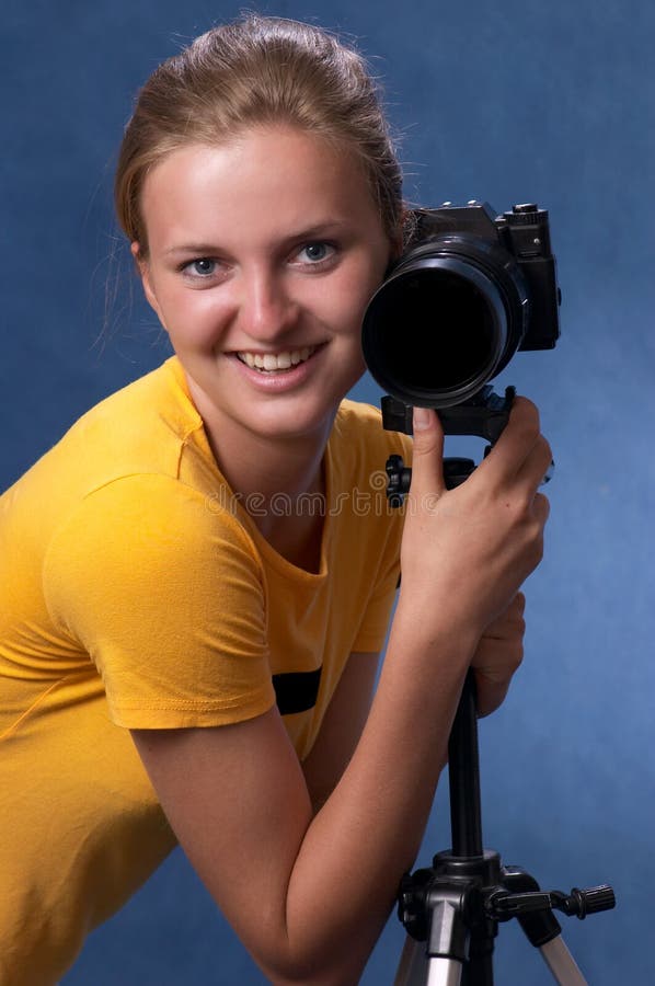 Russian Girl with a Photo Camera 4 Stock Image - Image of glamur ...