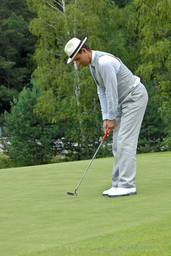 Russian golfer swing editorial stock image. Image of fairway - 18649764