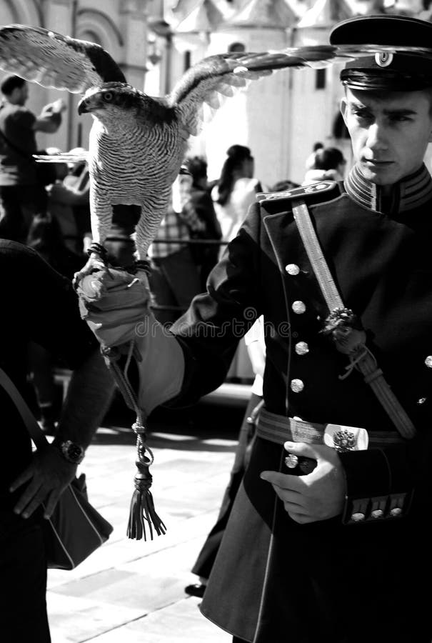 Russian Guardian with Falcon. Moscow Kremlin Editorial Photo - Image of ...