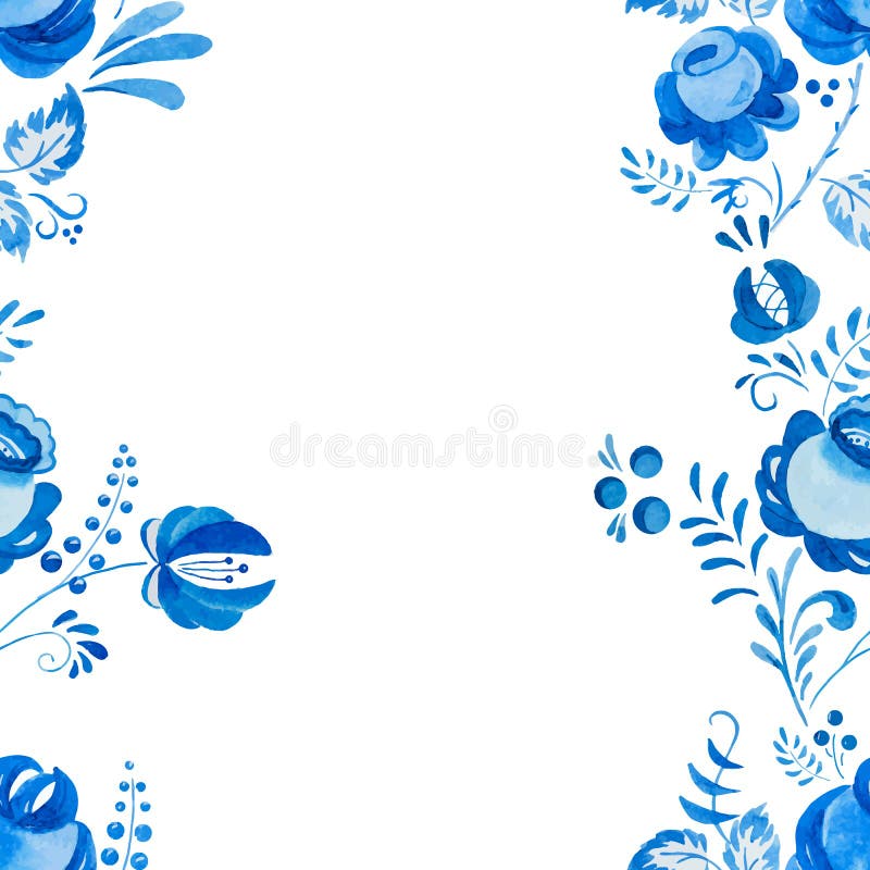 Russian gzhel pattern stock vector. Illustration of light - 58294588