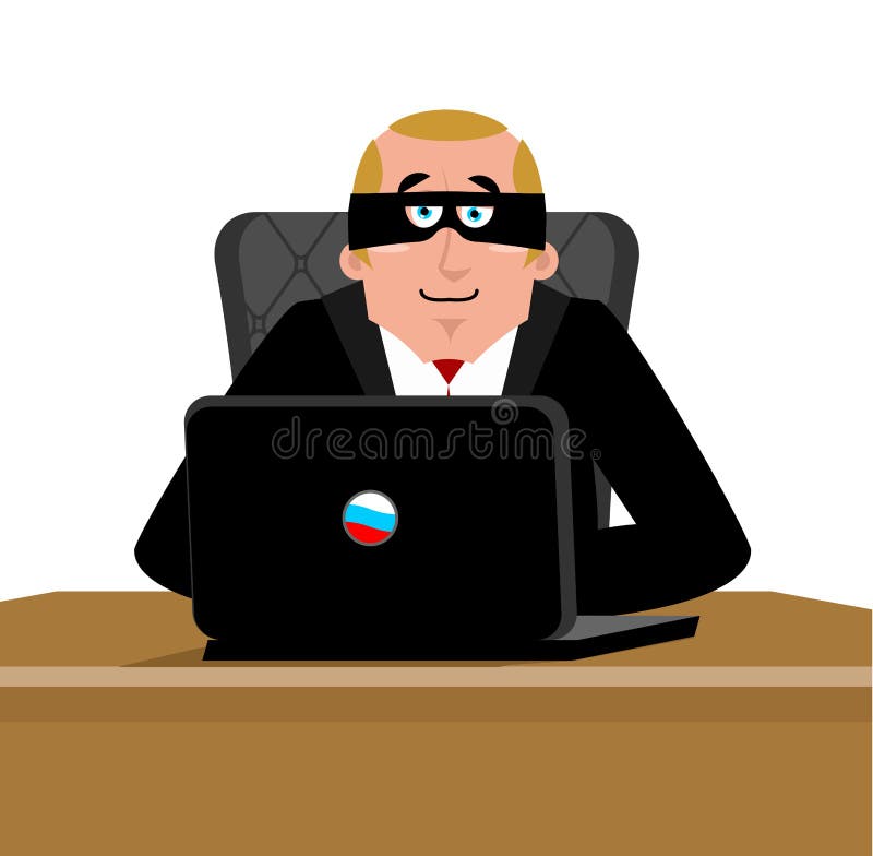 Russian Hacker. Computer Thief from Russia Stock Vector - Illustration ...