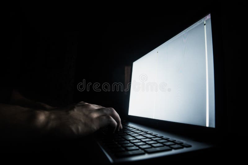 Russian Hacker Hacking the Server in the Dark Web, Deep Web Stock Photo ...