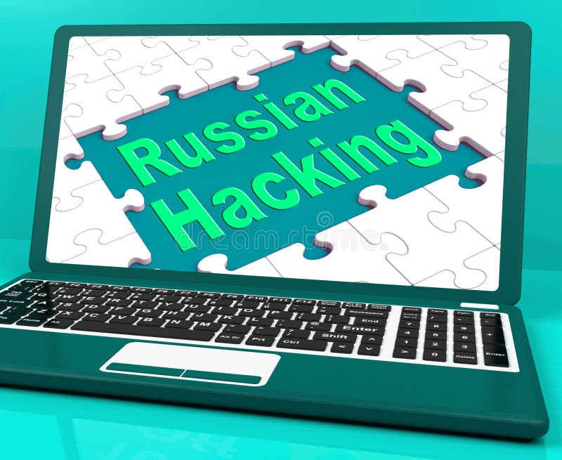 Russian Hacking Laptop Computer Shows Attack 3d Illustration Stock ...