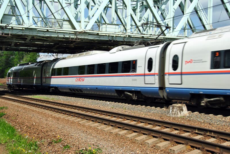 Russian High-speed Passenger Train Editorial Photo - Image of railway ...