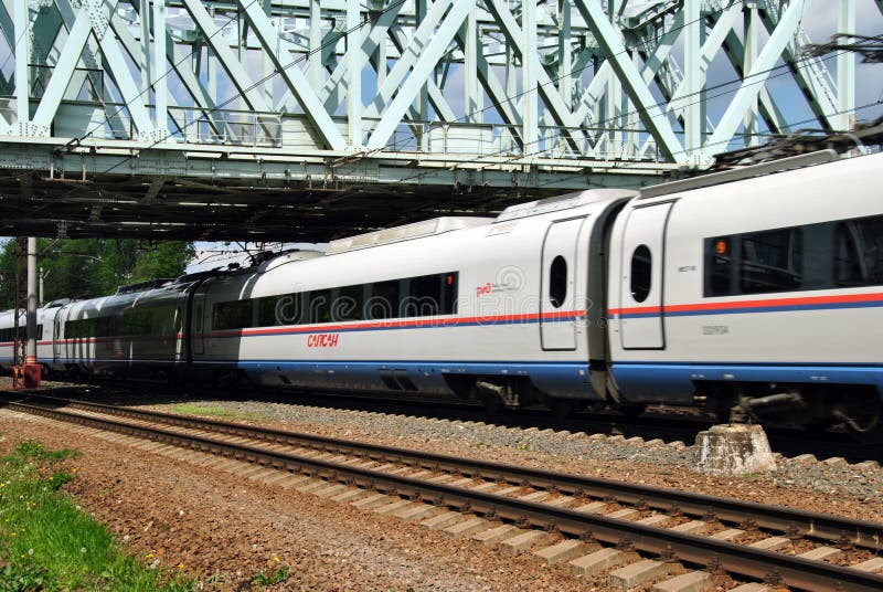 Russian High-speed Passenger Train Editorial Image - Image of motion ...