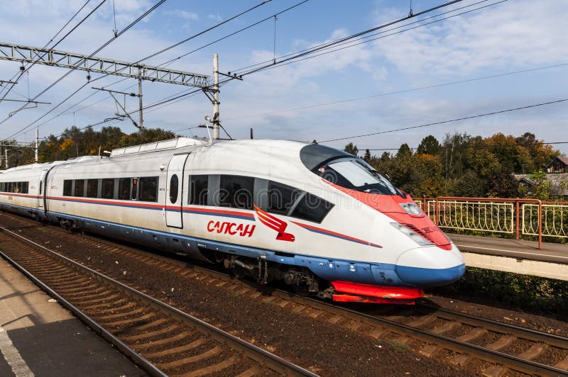 Russian High-speed Passenger Train Editorial Image - Image of motion ...