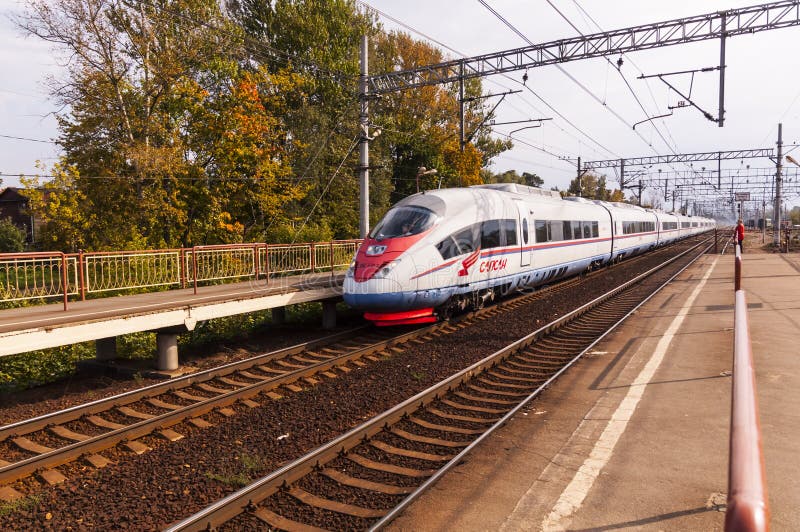 Russian High-speed Passenger Train Editorial Image - Image of motion ...