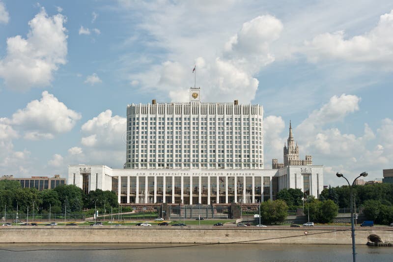 Russian House of Government in Moscow Stock Image - Image of large ...