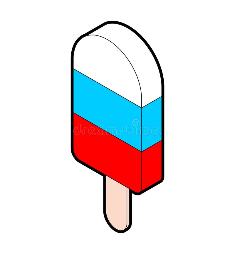 Russian Ice Cream. National Dessert in Russia Stock Vector ...