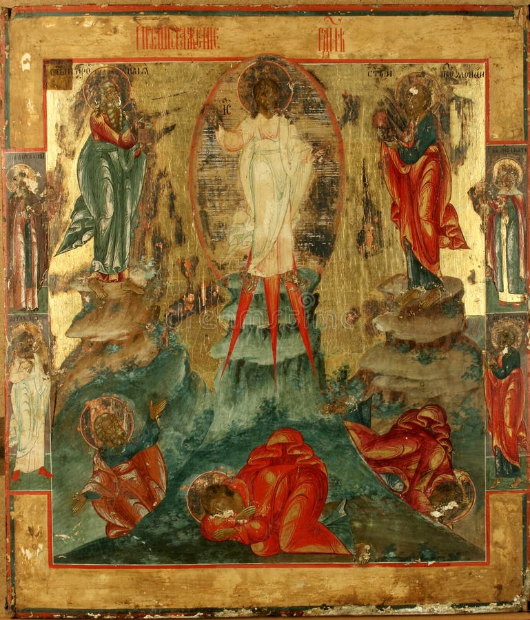 Russian Icon of the Transfiguration Stock Image - Image of russian ...