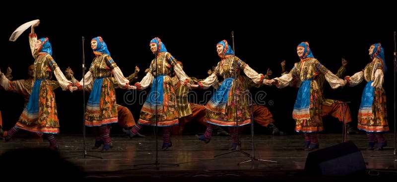 The Cossack Dance In Traditional Clothes. Pyatigorsk, Russia Editorial ...