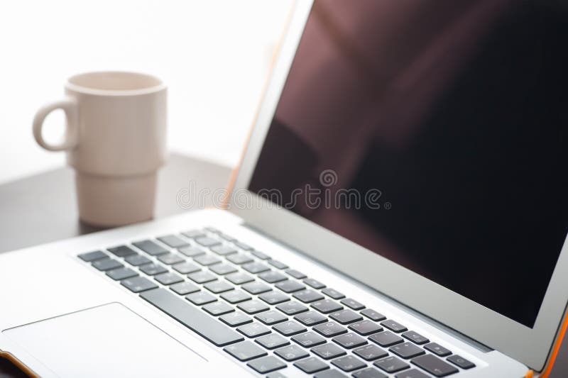 Russian Laptop Computer stock image. Image of table, close - 48166847