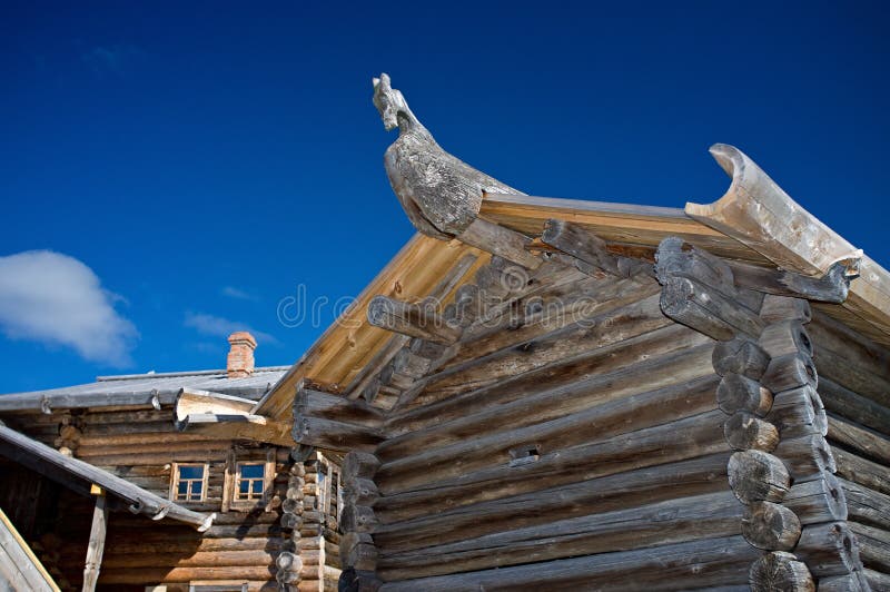 Russian Log House with Skate Stock Image - Image of house, russian ...