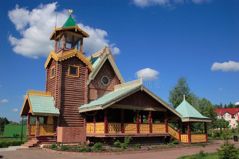 Russian log hut. stock photo. Image of clouds, summer - 1193118