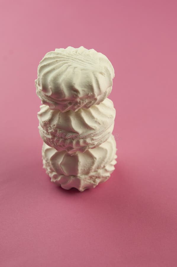 Russian Marshmallow Zefir on Pink Paper Background Stock Photo - Image ...