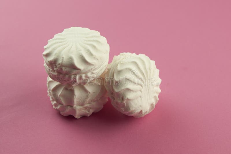 Russian Marshmallow Zefir on Pink Paper Background Stock Image - Image ...