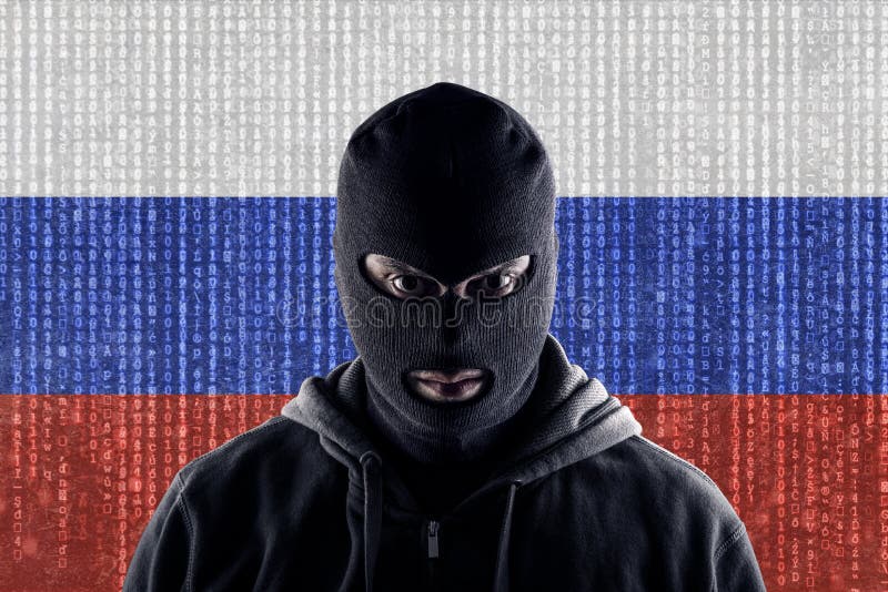 Masked Man with Computer Over Grey Stock Image - Image of computer ...