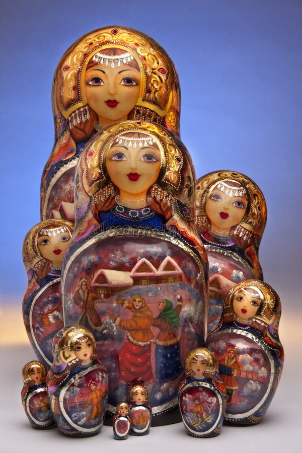 Russian Matryoshka Doll Set Stock Image - Image of objects, russian ...