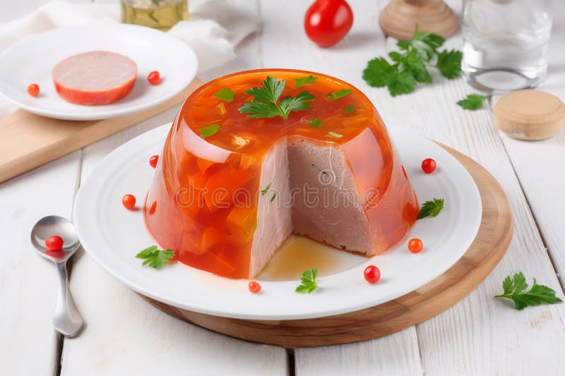 Russian Meat Jelly. Generate Ai Stock Photo - Image of backdrop ...