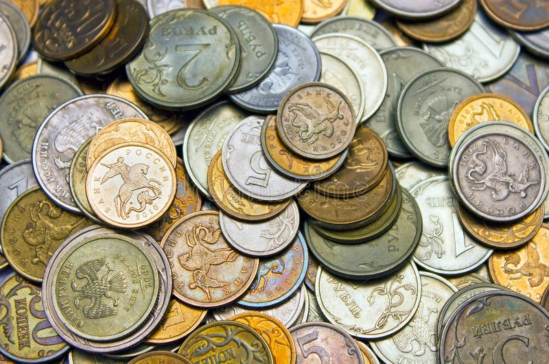 Russian metal coins stock image. Image of wages, nickel - 18467361