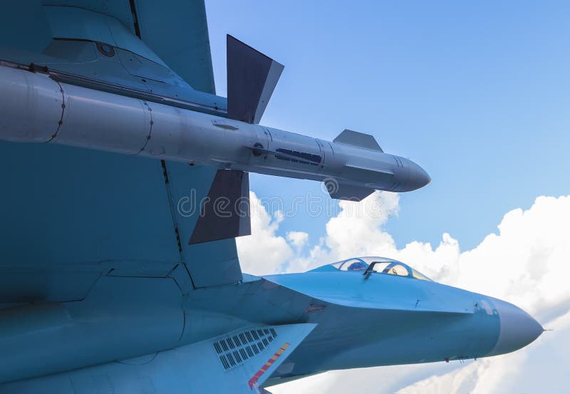 Russian Military Plane in Sky Stock Photo - Image of armed, forces ...