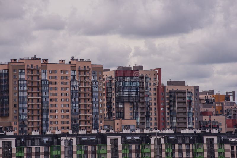 Russian Modern Multi-storey High Residential Buildings Stock Image ...