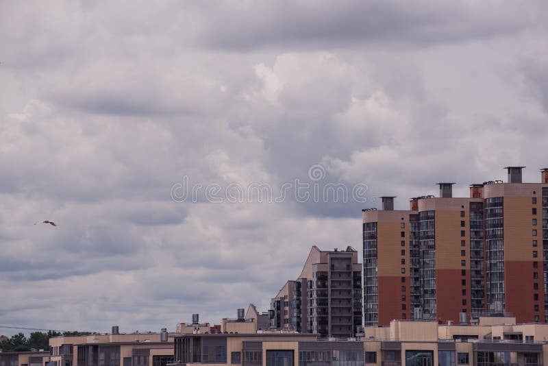 Russian Modern Multi-storey High Residential Buildings Stock Image ...