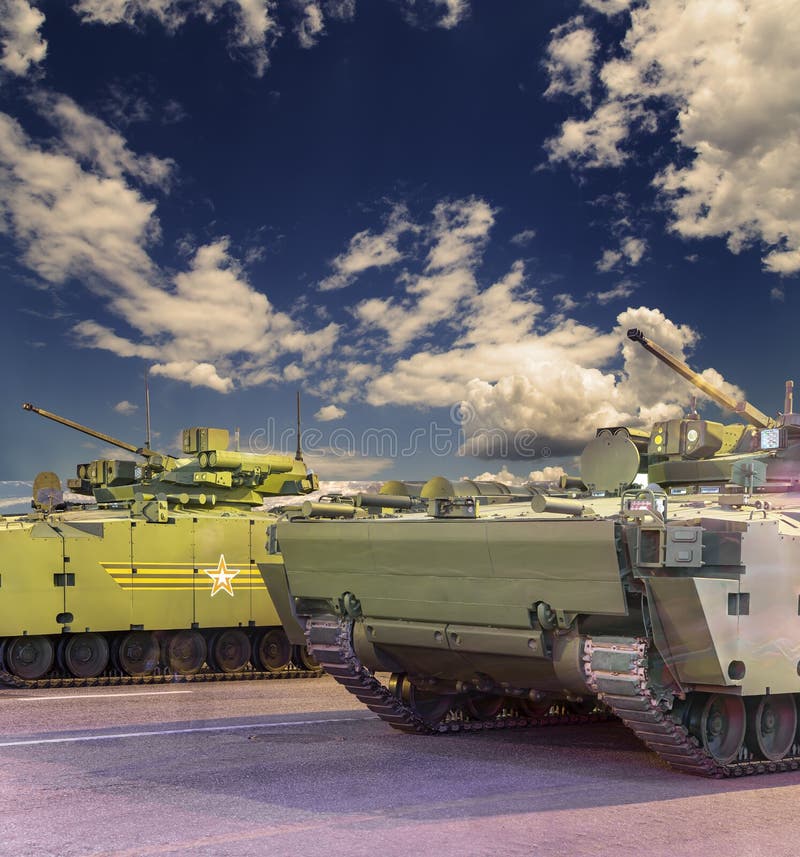 Russian Modern Weapons at Night Against the Sky, Russia Stock Image ...