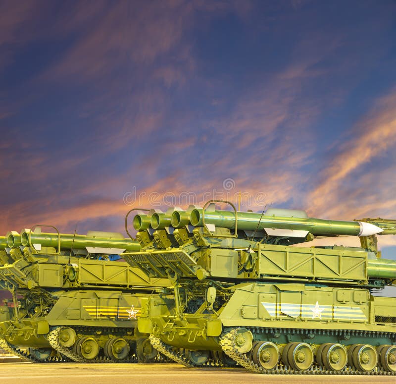 Russian Modern Weapons at Night Against the Sky, Russia Stock Photo ...