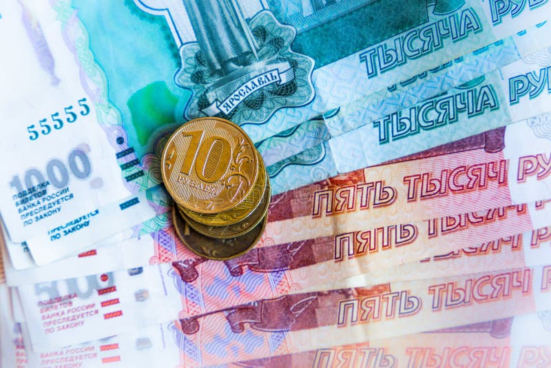 Russian money and coins stock image. Image of foreign - 142929533
