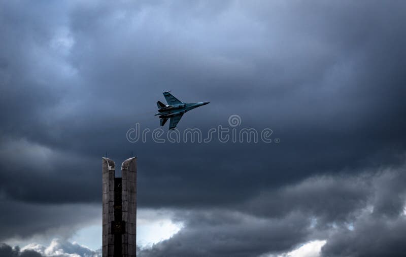 Russian Multirole Fighter in the Sky Stock Photo - Image of army ...